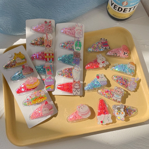Children's Hair Clips Girls Cute Quicksand Bb Small Clips Manufacturer