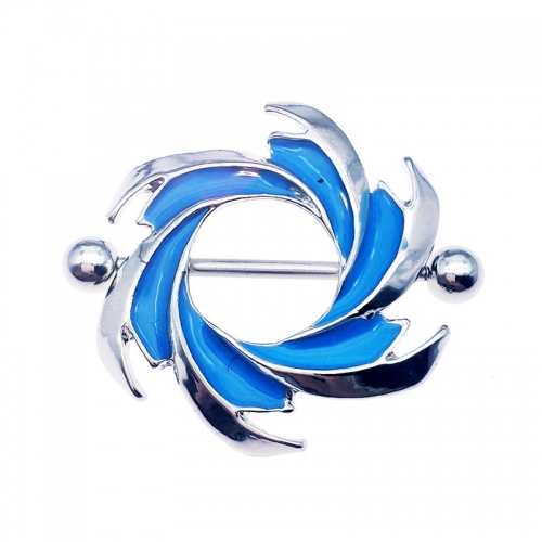 Oil Dripping Windmill Nipple Ring Wind And Fire Wheel Nipple Piercing ...