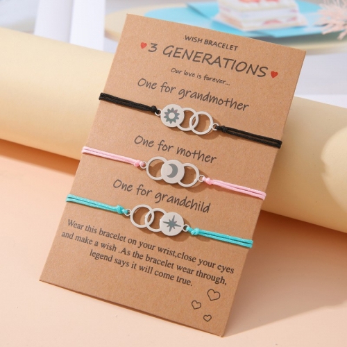 Sun Moon Star Parent-child Card Bracelet Suit Wholesaler